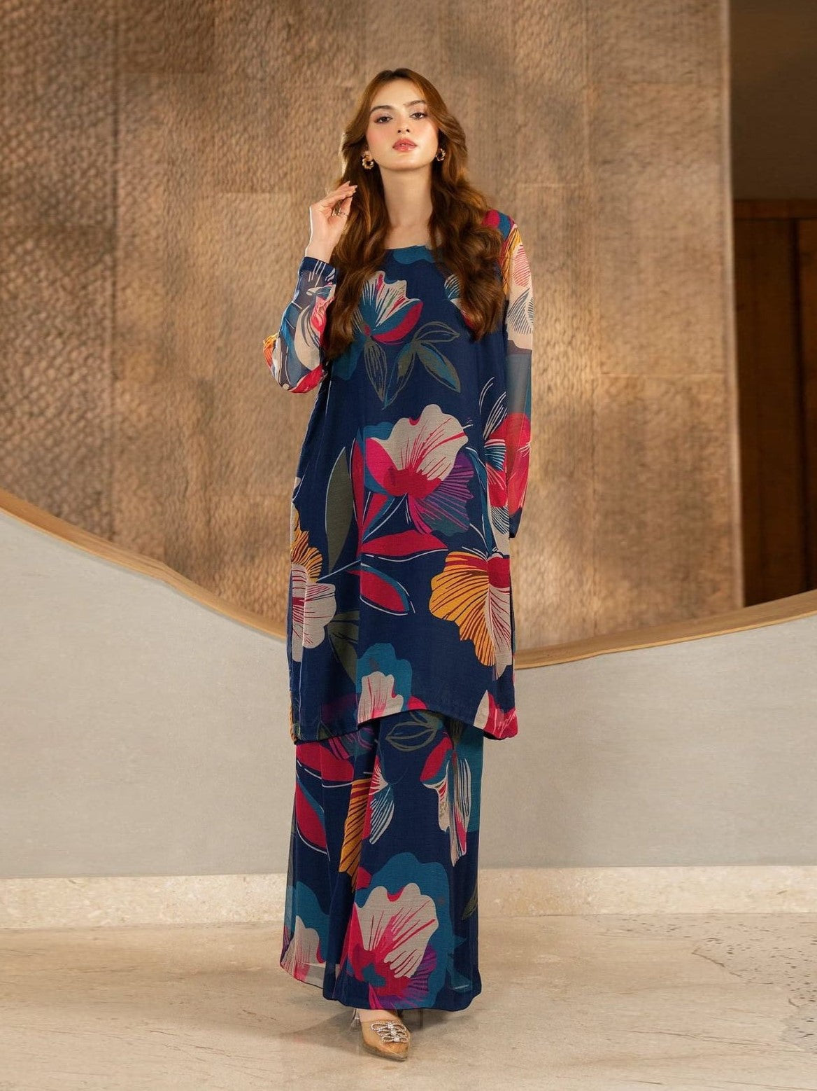 Royal Petal – Floral Printed Co-Ord Set – Aadaab Boutique