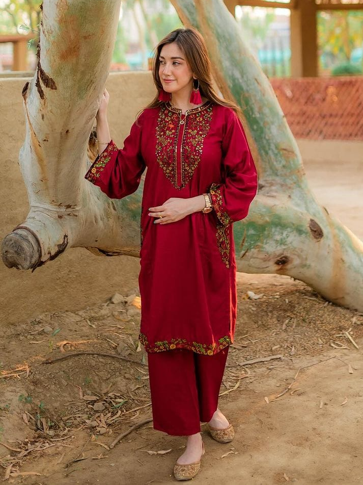 Pocket Sequence Embroidery 2-Piece Set – Aadaab Boutique